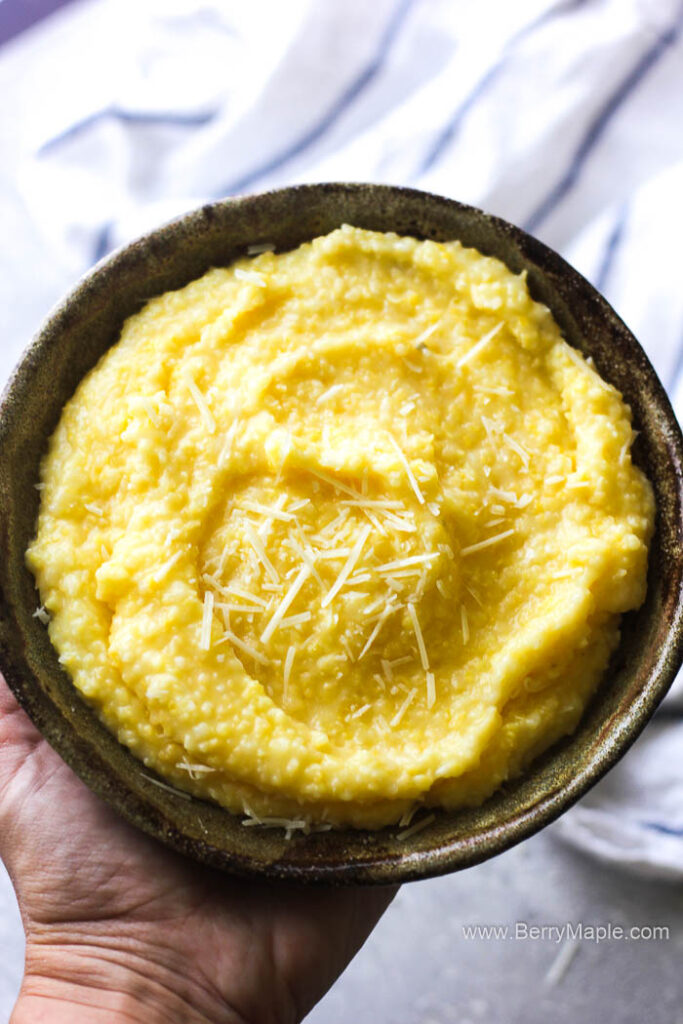 Instant pot creamy polenta (Video) - Berry&Maple